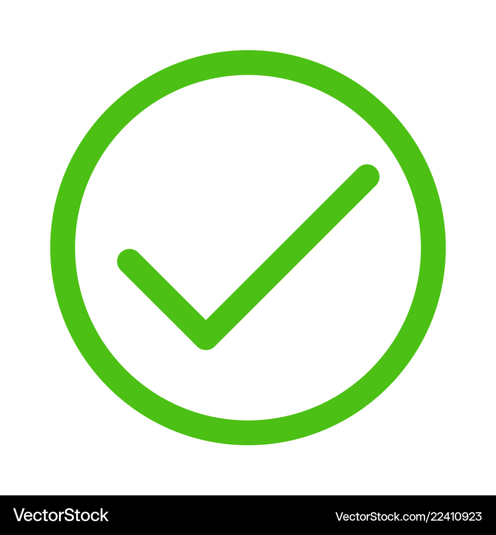 Green check mark Royalty Free Vector Image - VectorStock
