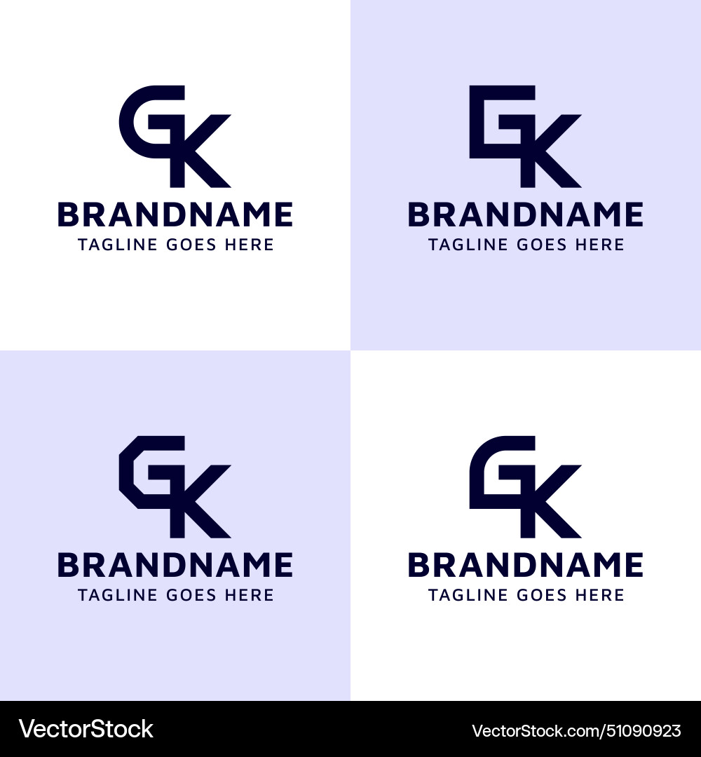 Letters gk monogram logo set suitable for any Vector Image