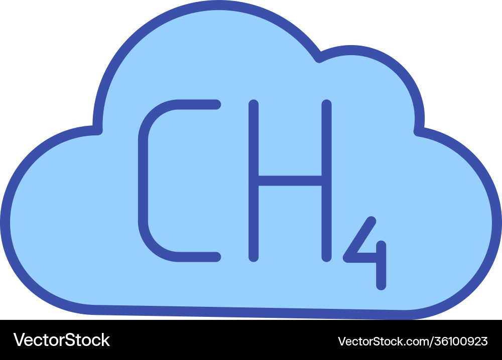 Methane emission rgb color icon Royalty Free Vector Image