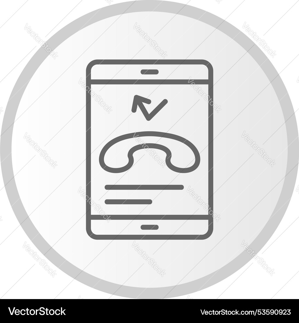 Missed call line circle grey icon Royalty Free Vector Image