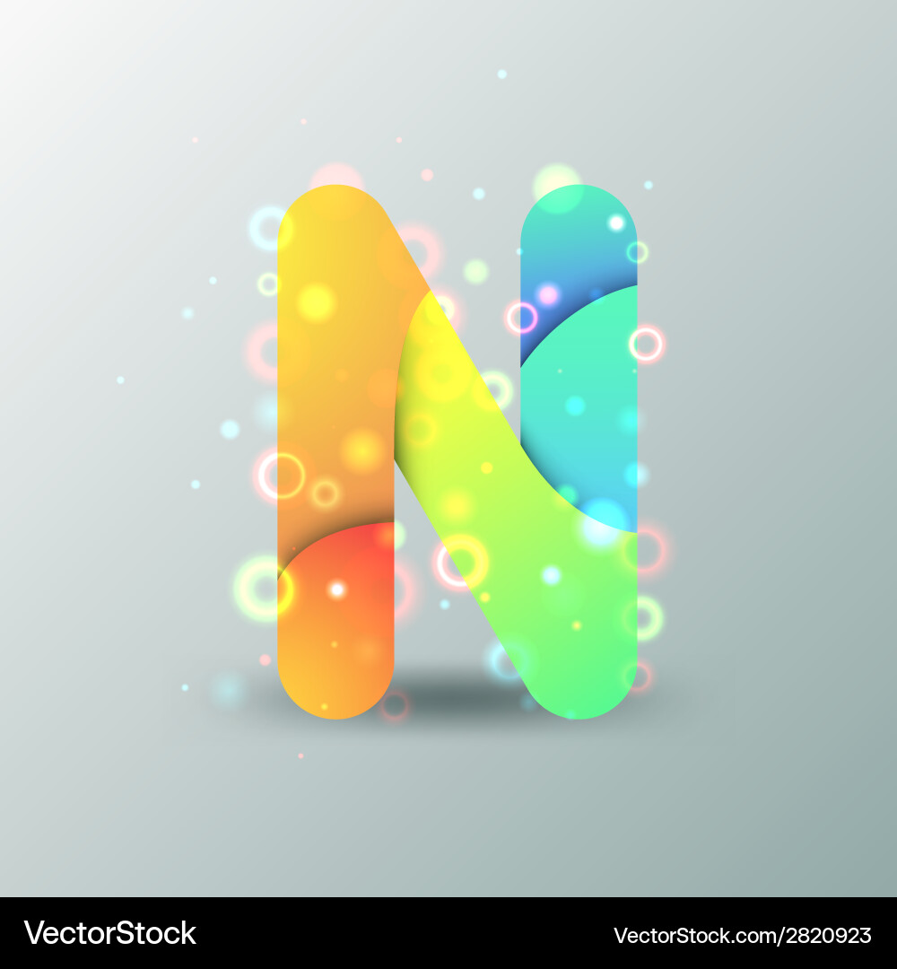 Modern capital letter n Royalty Free Vector Image