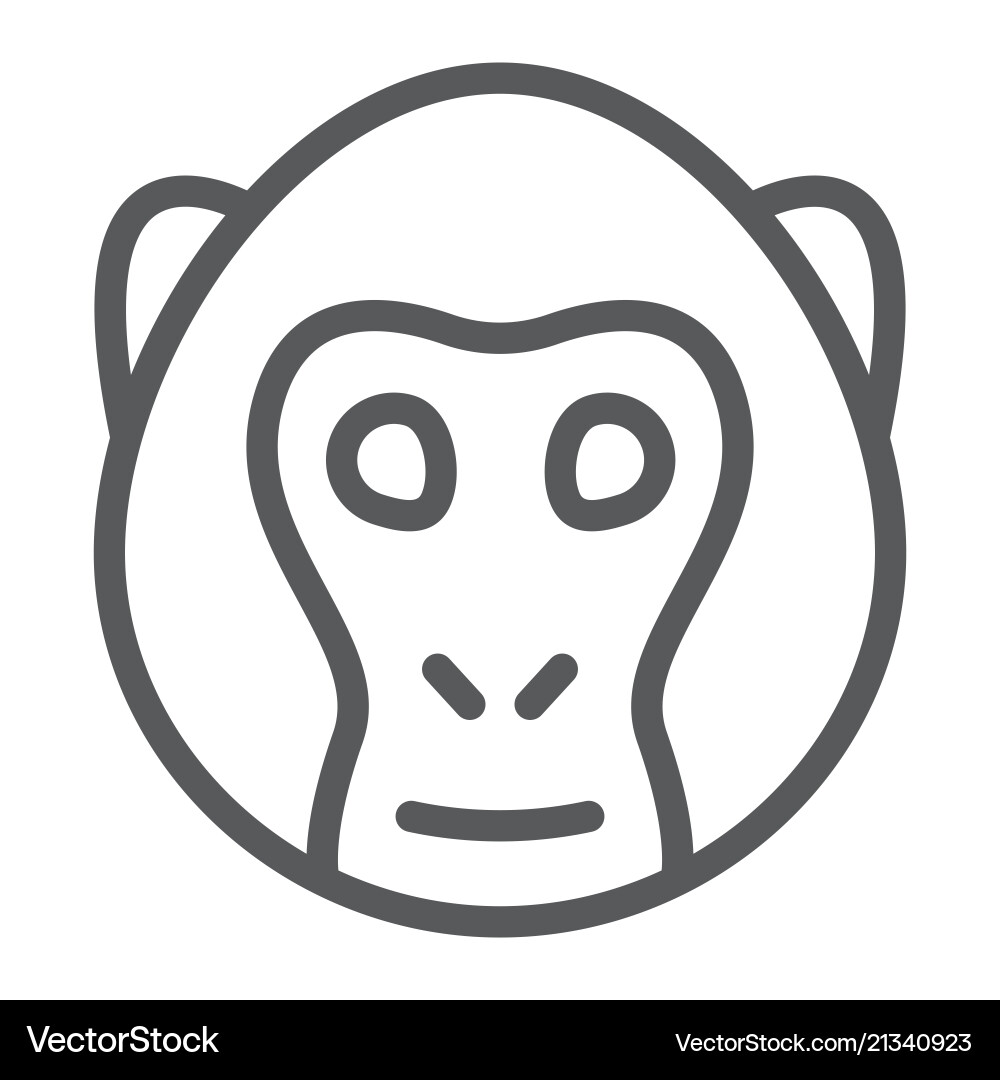 Monkey line icon animal and zoo Royalty Free Vector Image