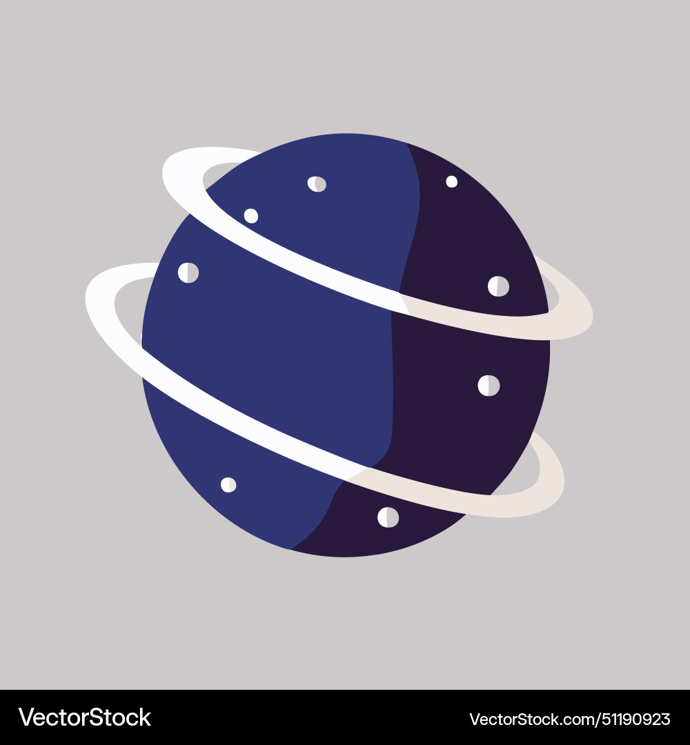 Planet with rings icon in trendy flat style Vector Image