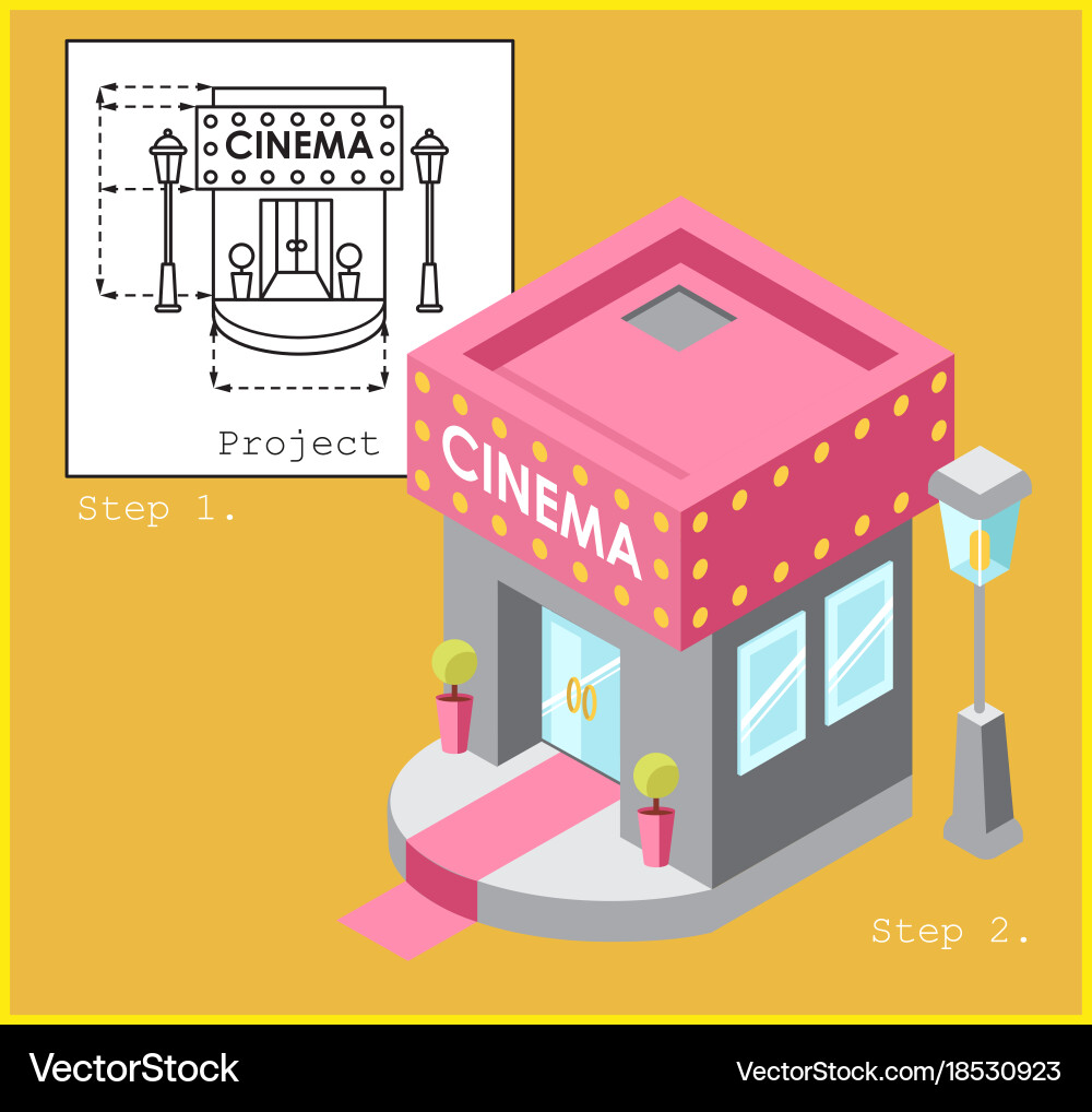 Project cinema in flat and isometric style Vector Image