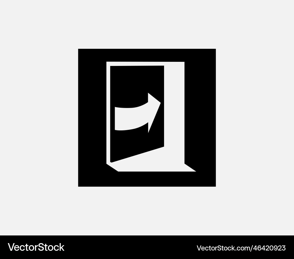 Push door open left side icon Royalty Free Vector Image
