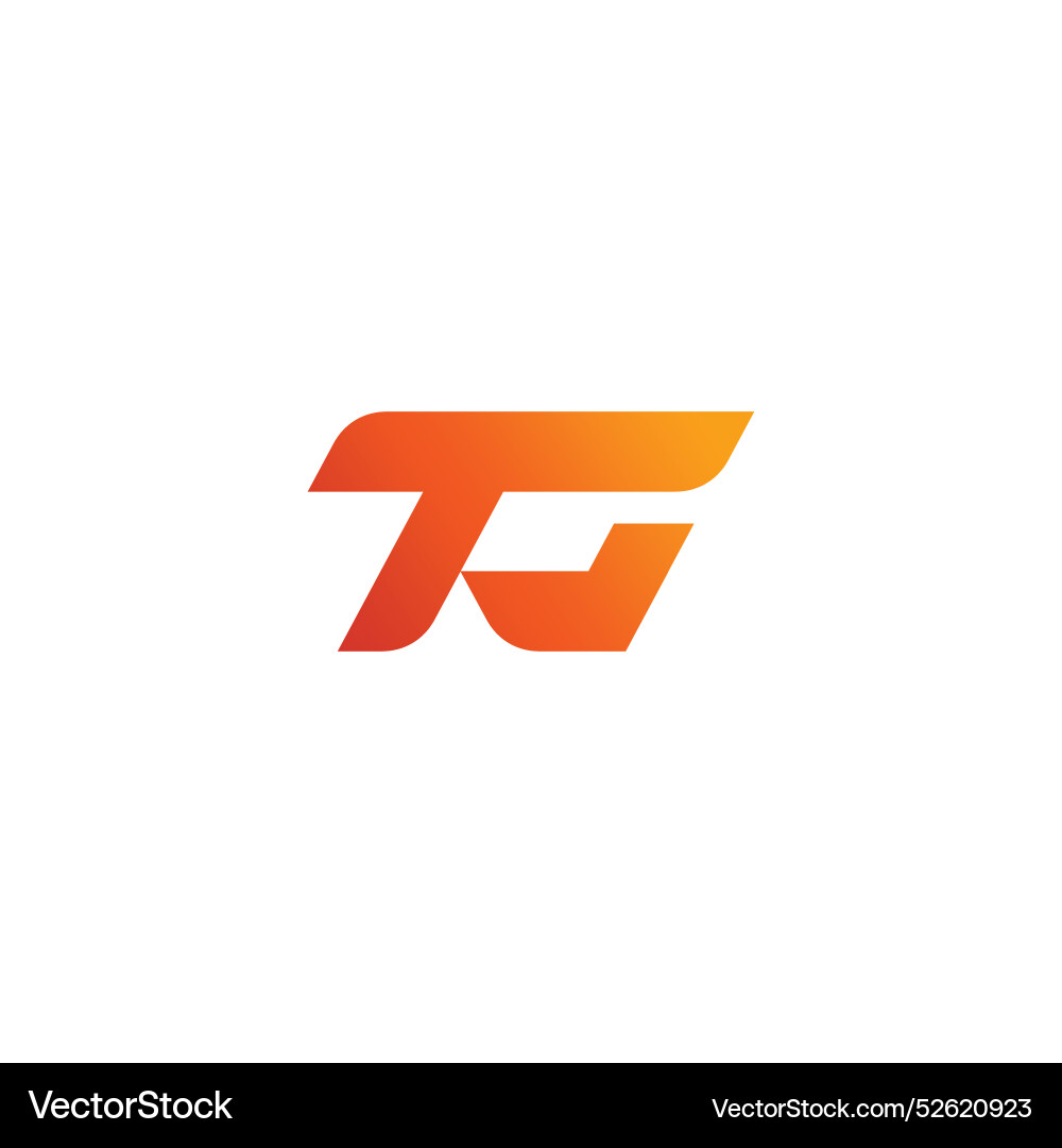 Tg logo design with orange color Royalty Free Vector Image