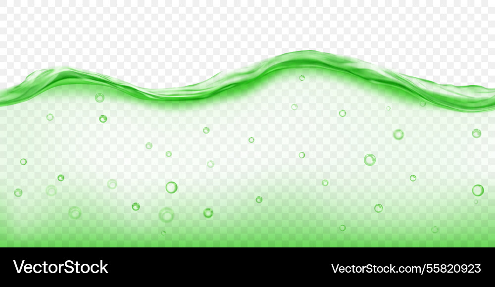 Translucent water wave with air bubbles Royalty Free Vector
