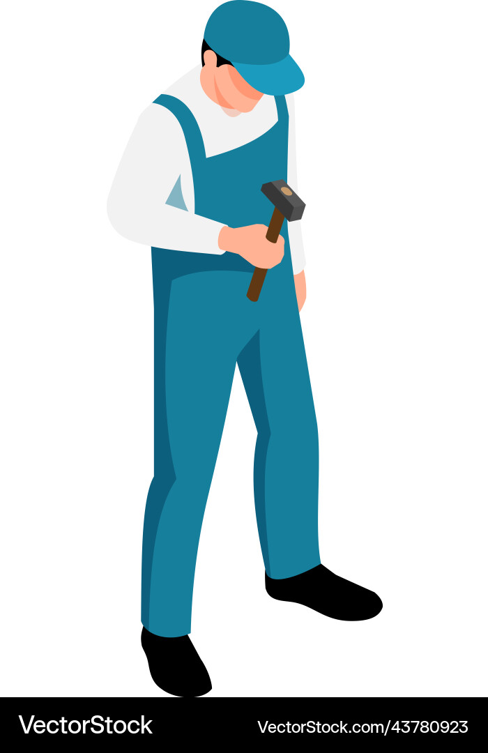 Worker isometric Royalty Free Vector Image - VectorStock