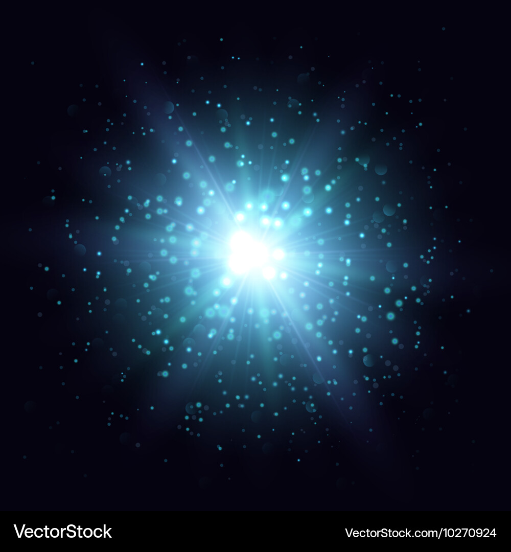 Blue star flash Royalty Free Vector Image - VectorStock