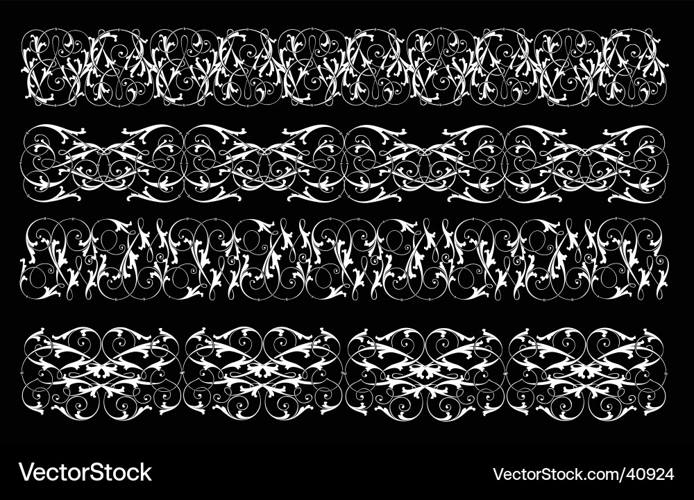 Calligraphy borders Royalty Free Vector Image - VectorStock