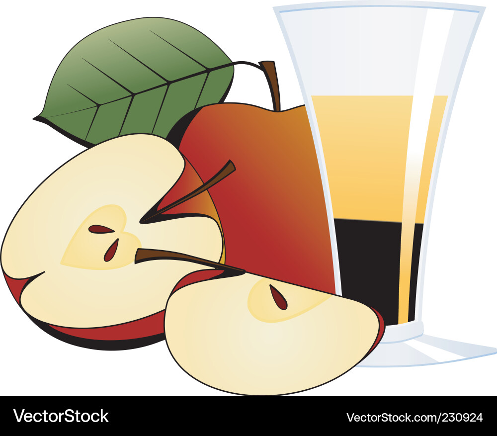 Glass of apple juice Royalty Free Vector Image