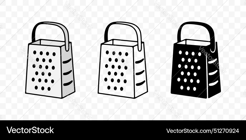 Grater grate grated and shredder graphic design Vector Image