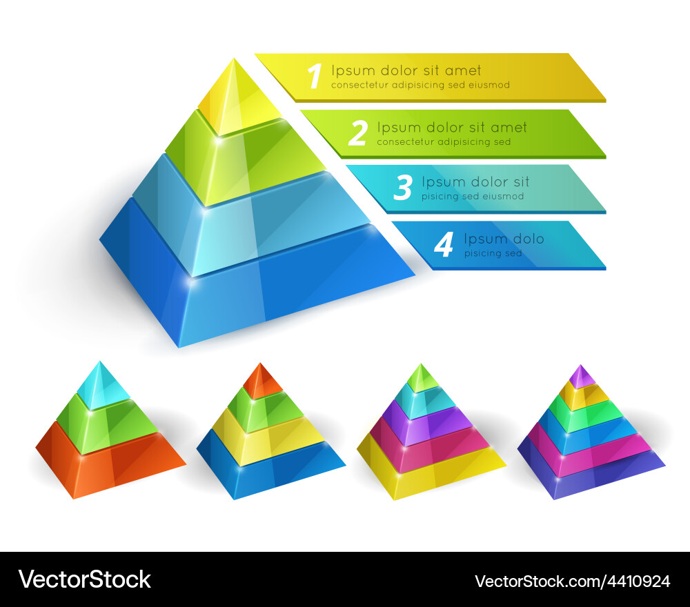 Pyramid chart templates Royalty Free Vector Image
