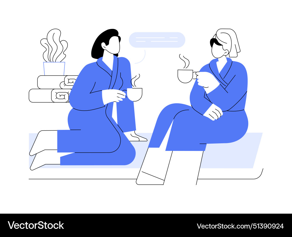 Relaxing tea isolated cartoon Royalty Free Vector Image