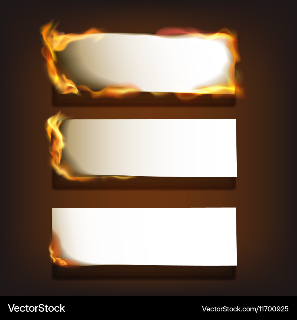 Burning paper set Royalty Free Vector Image - VectorStock