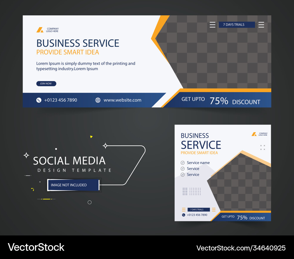 Business promotion facebook cover post template Vector Image