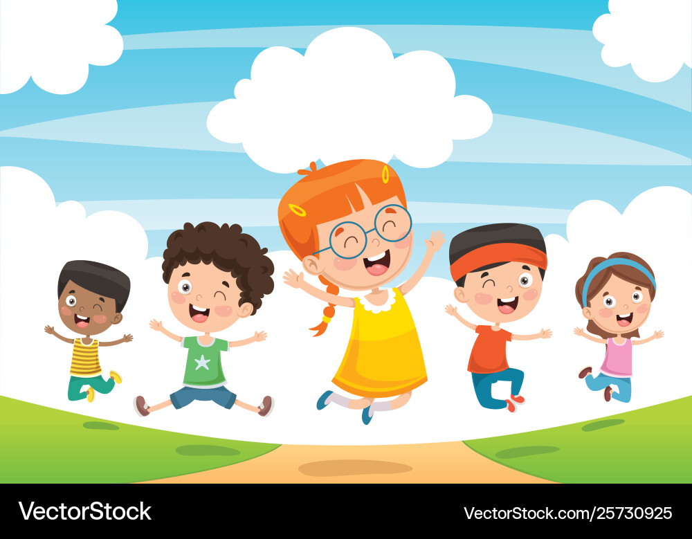 Children playing Royalty Free Vector Image - VectorStock