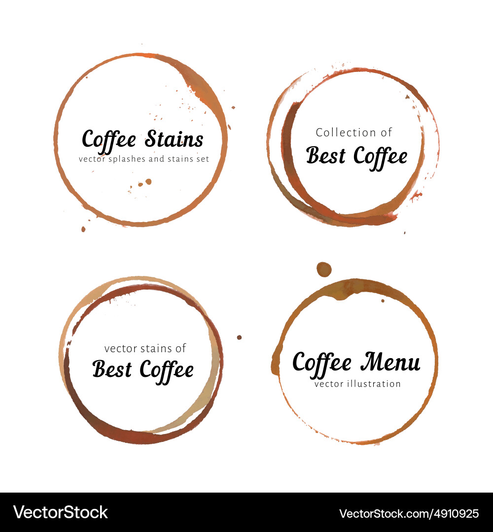 Coffee stain circles for logo Royalty Free Vector Image