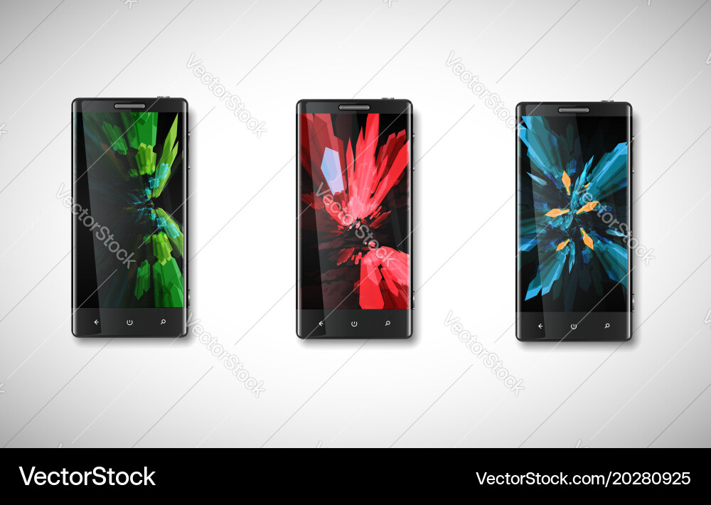 Colorful phones Royalty Free Vector Image - VectorStock