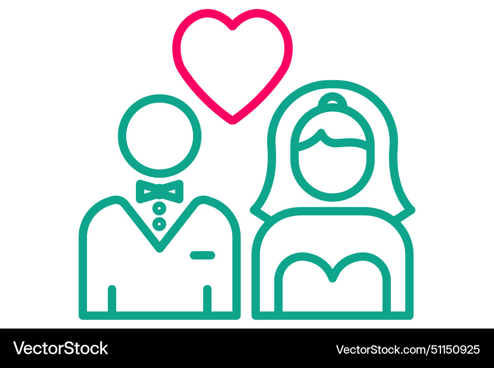 Couple icon groom with bride related Royalty Free Vector