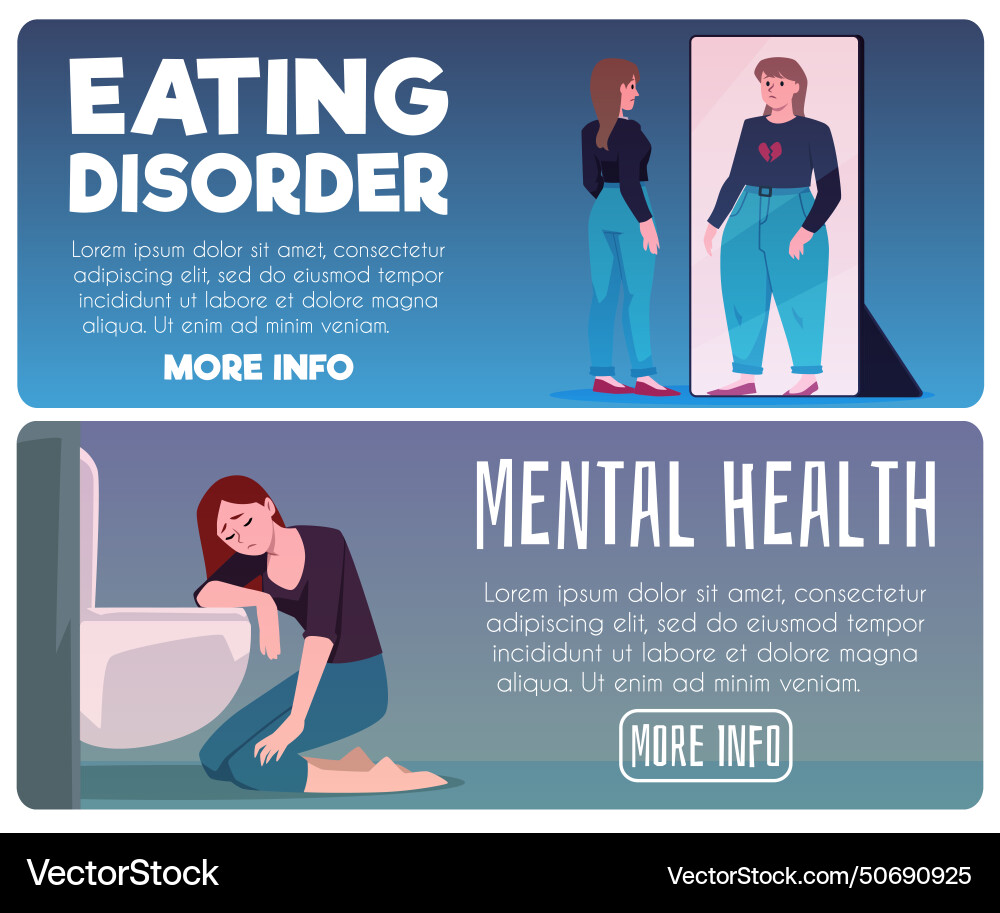 Eating disorder anorexia and bulimia concept Vector Image