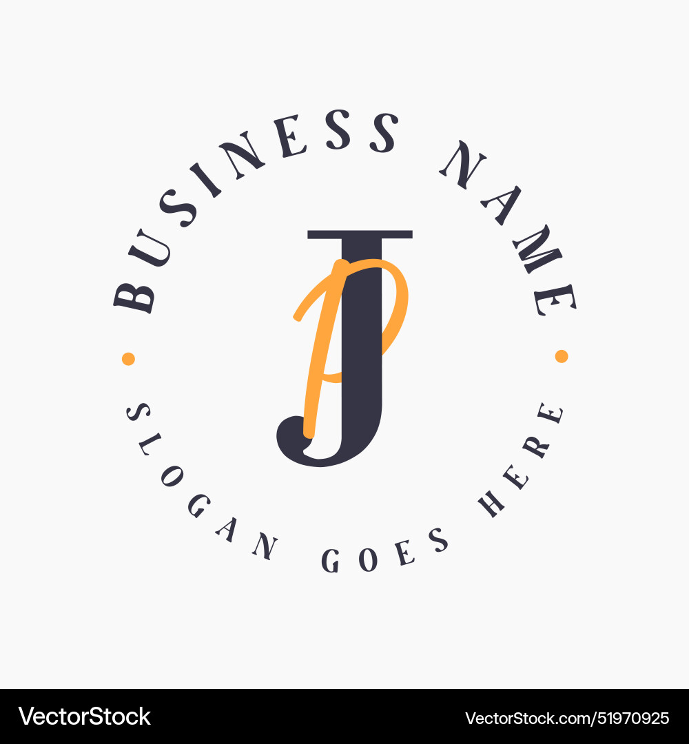 Elegant letter jp initials logo for corporate Vector Image
