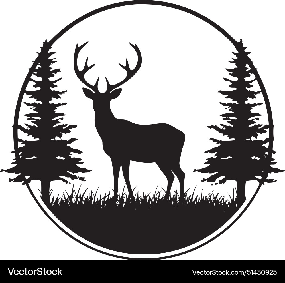 Elk - black and white Royalty Free Vector Image