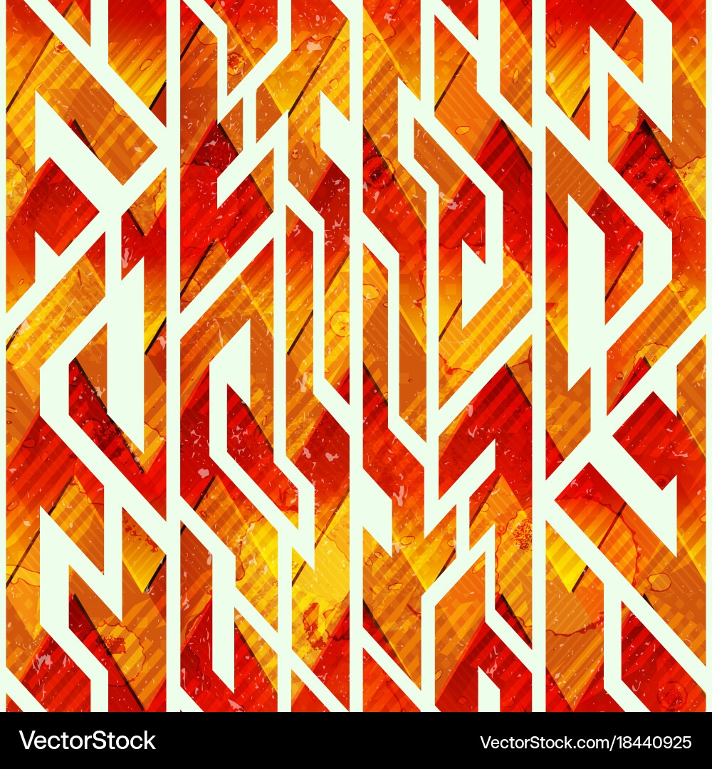 Fire color geometric seamless pattern Royalty Free Vector