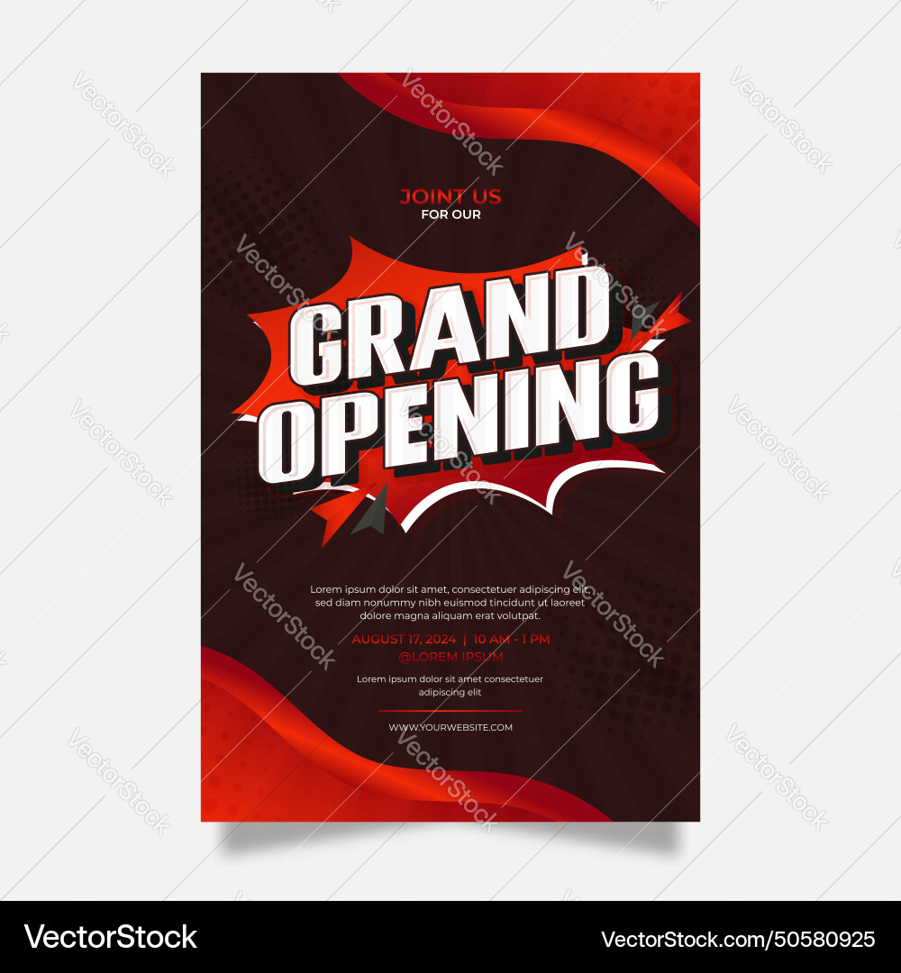 Grand opening ceremony invitation or flyer design Vector Image