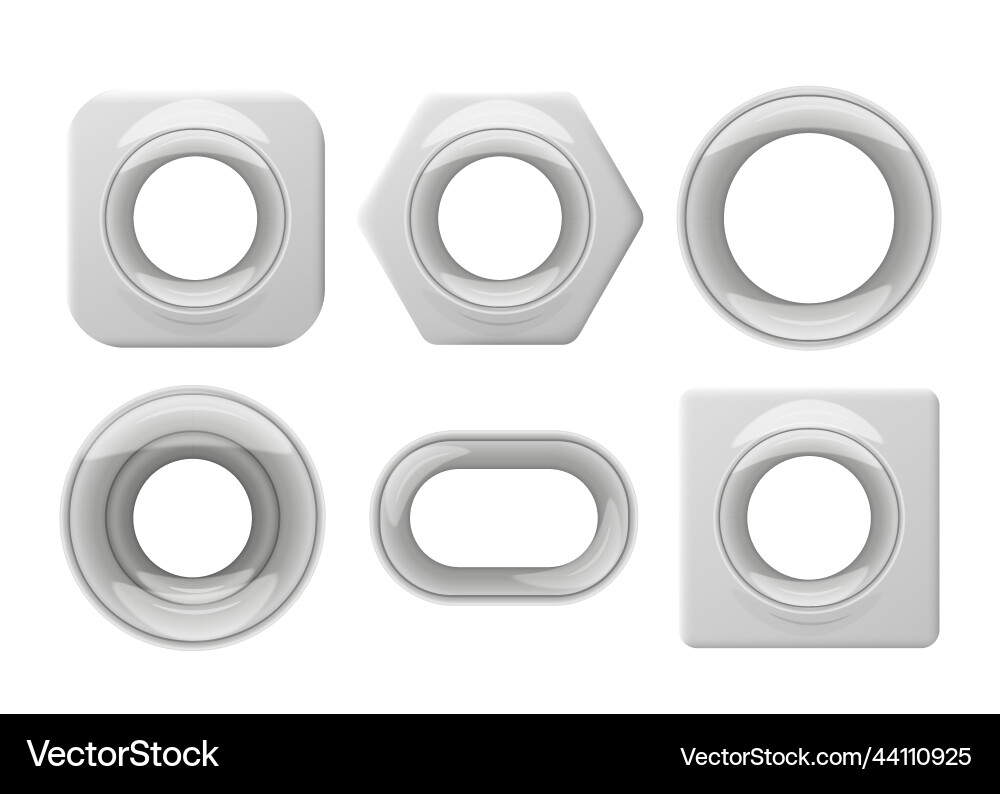 Grommets and metallic eyelets templates realistic Vector Image