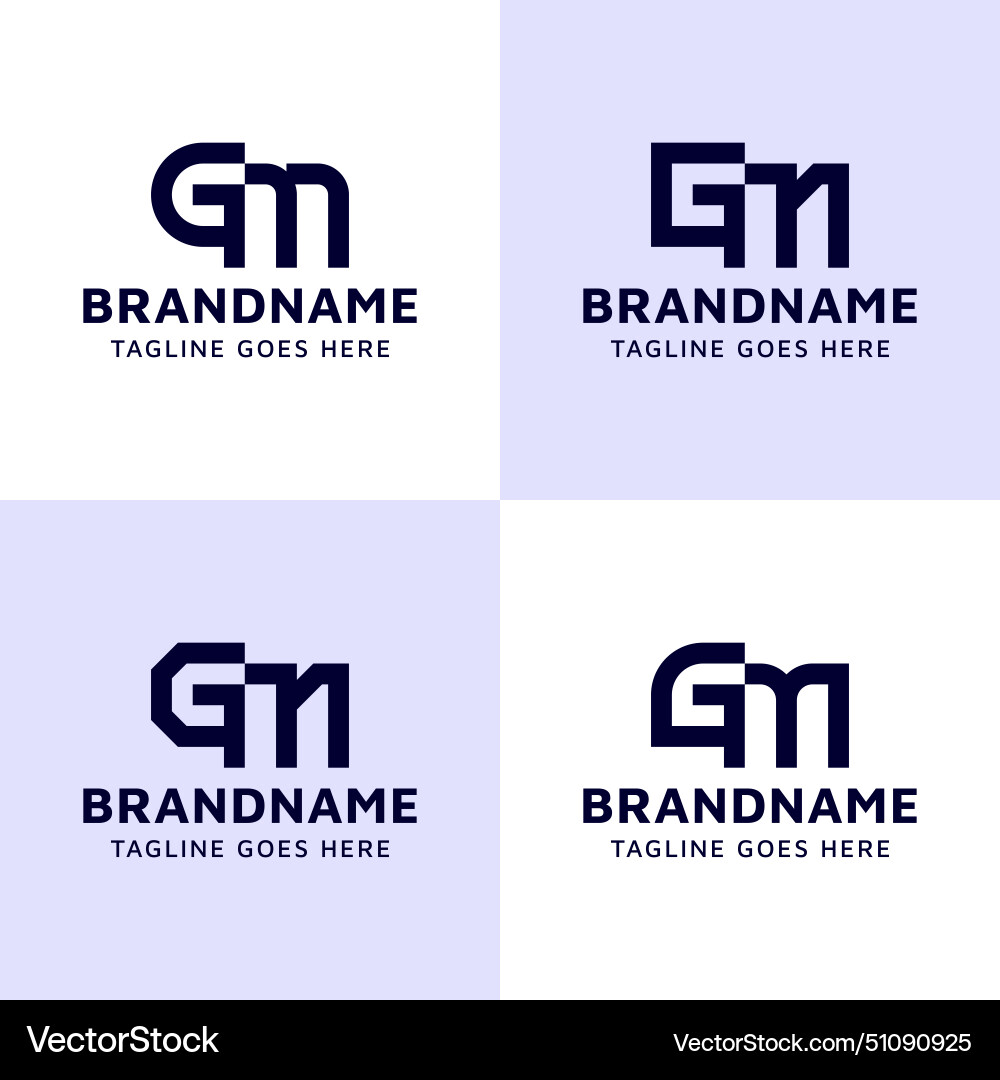 Letters gm monogram logo set suitable for any Vector Image