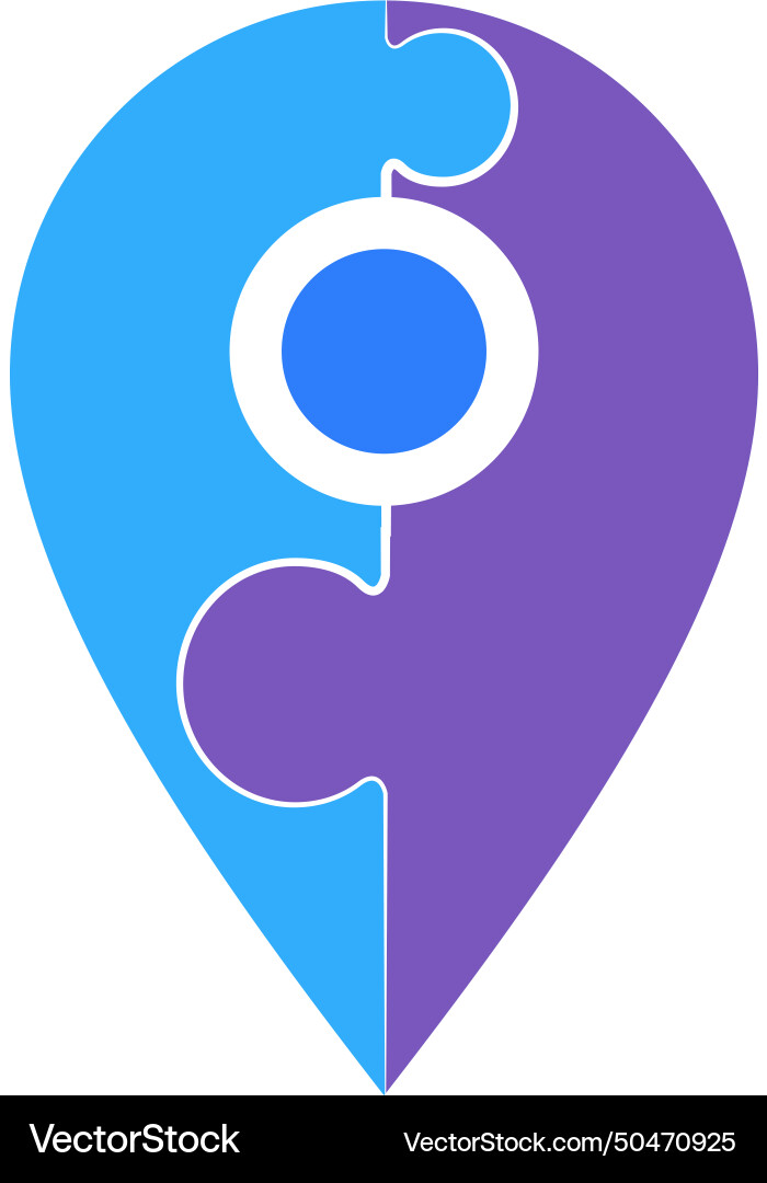 Location marker jigsaw puzzle Royalty Free Vector Image