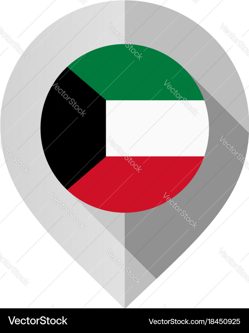 Marker with flag for map Royalty Free Vector Image
