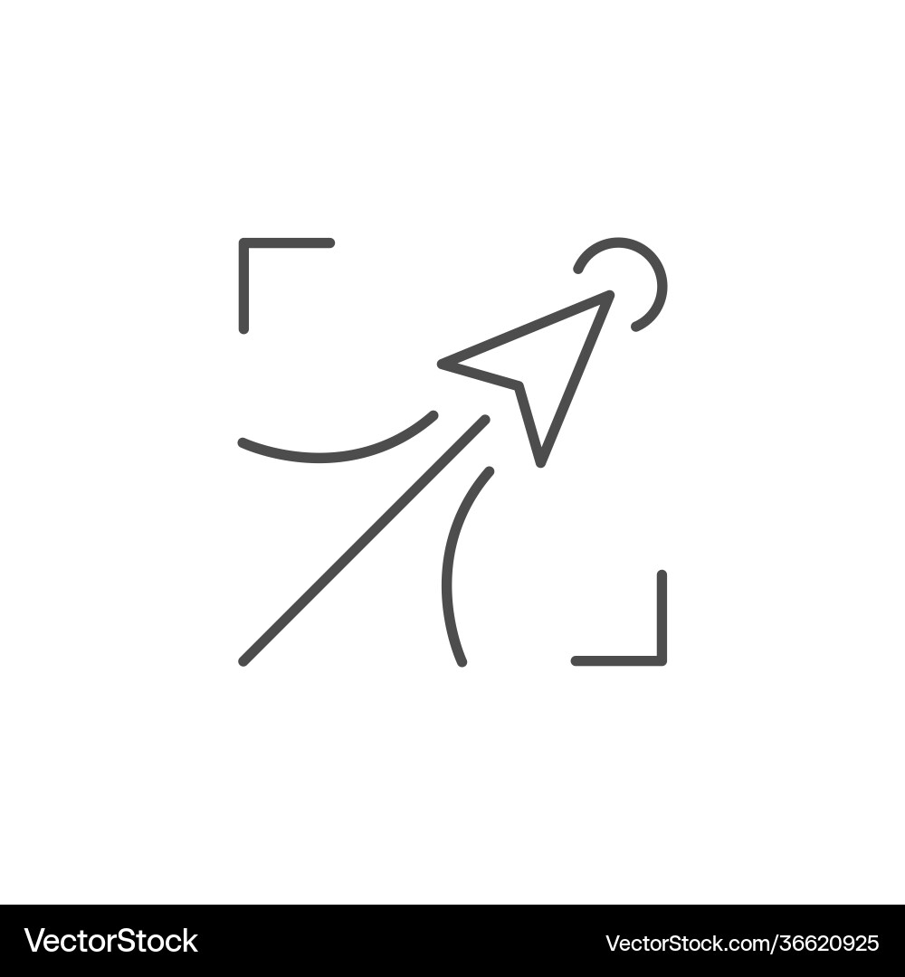 Path to aim line outline icon Royalty Free Vector Image