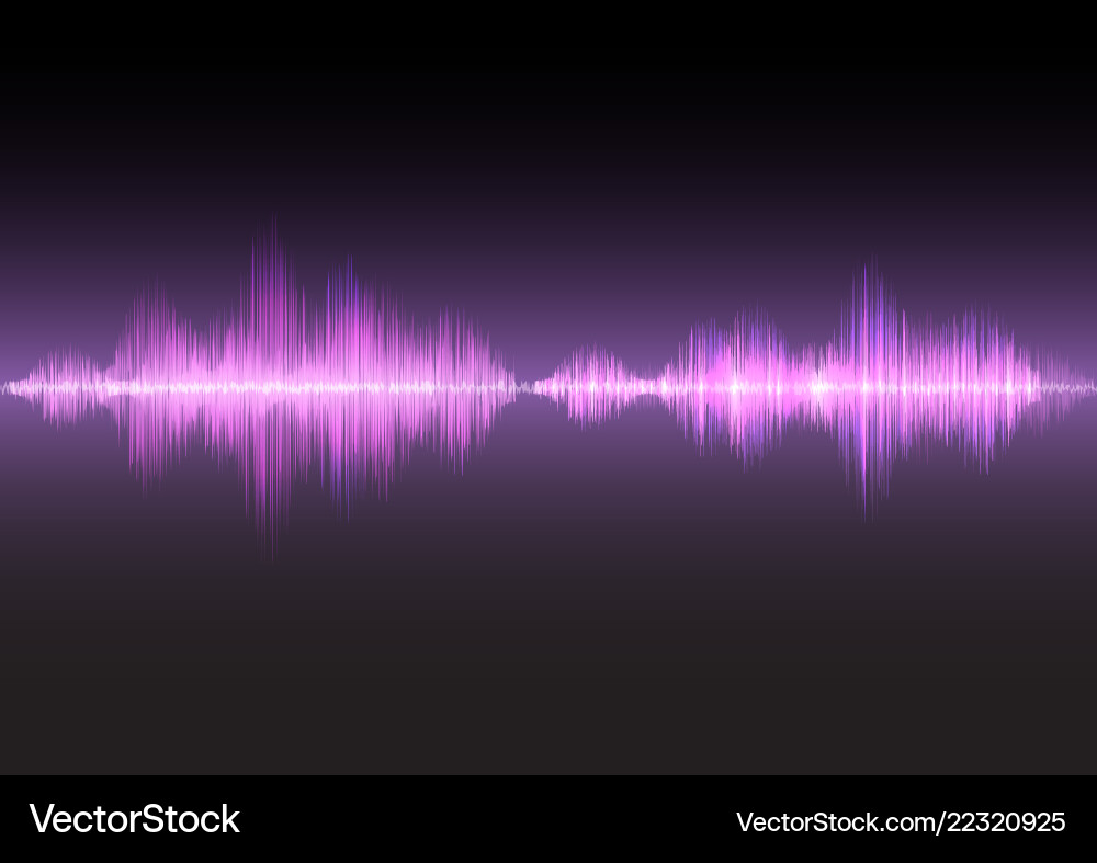 Pink sound waves glow light Royalty Free Vector Image