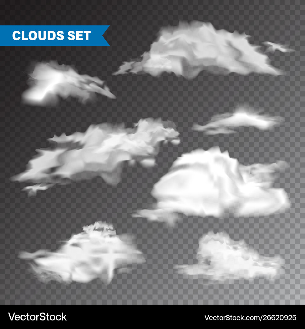 Realistic clouds set isolated cloud Royalty Free Vector