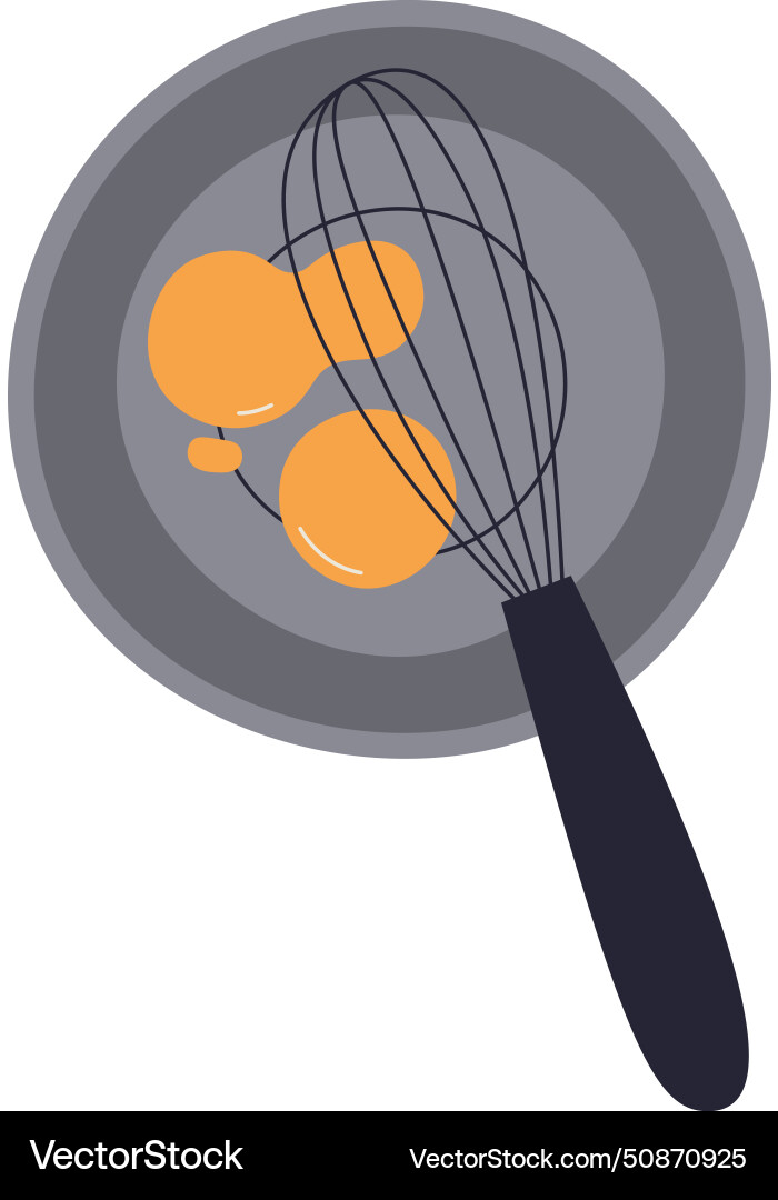 Shaking eggs in bowl Royalty Free Vector Image