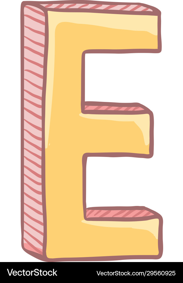 Single cartoon - the letter e Royalty Free Vector Image