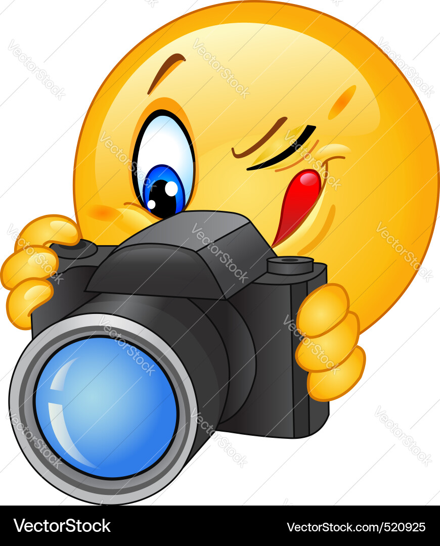 Smiling Camera Emoticon Royalty Free Vector Image