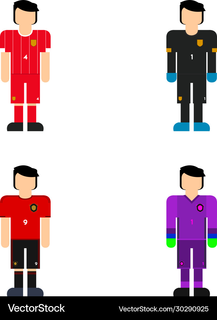 Soccer player in club kits Royalty Free Vector Image