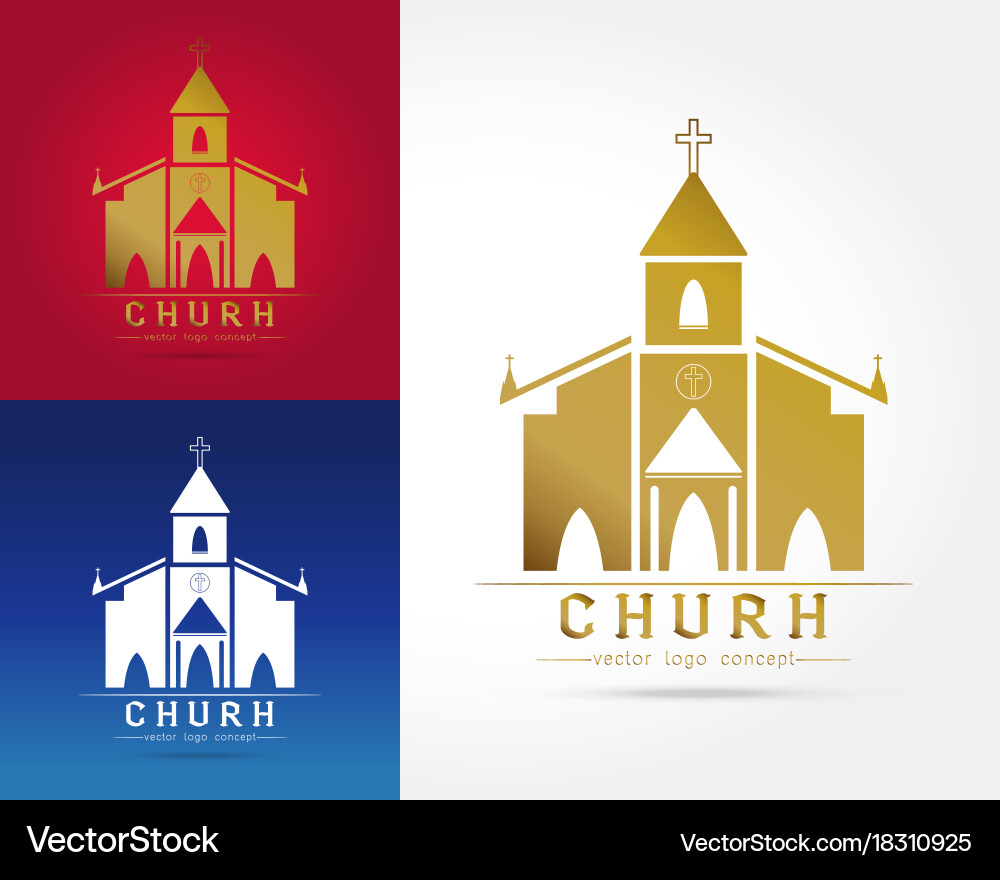 Template logo church Royalty Free Vector Image