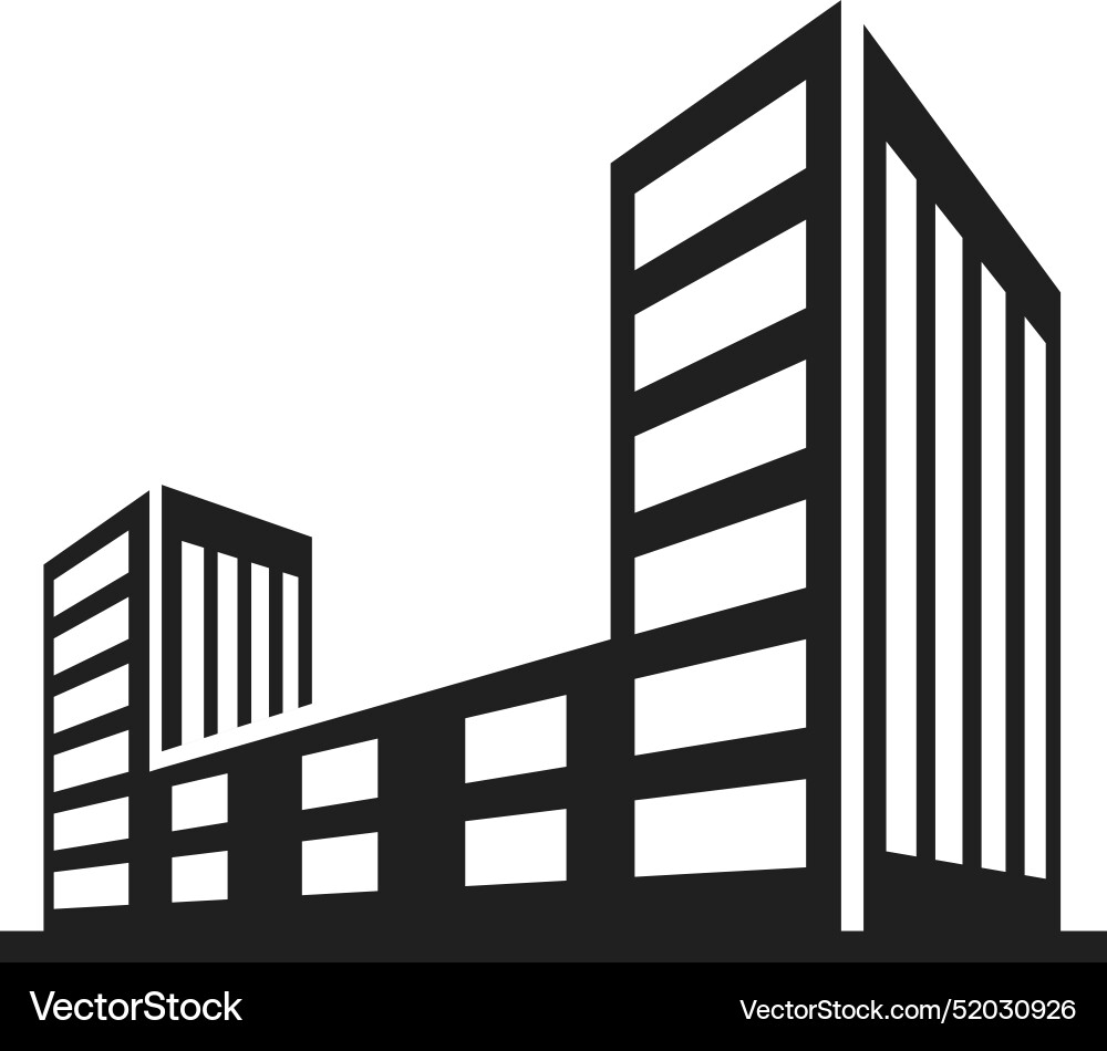Black and white perspective of modern Royalty Free Vector