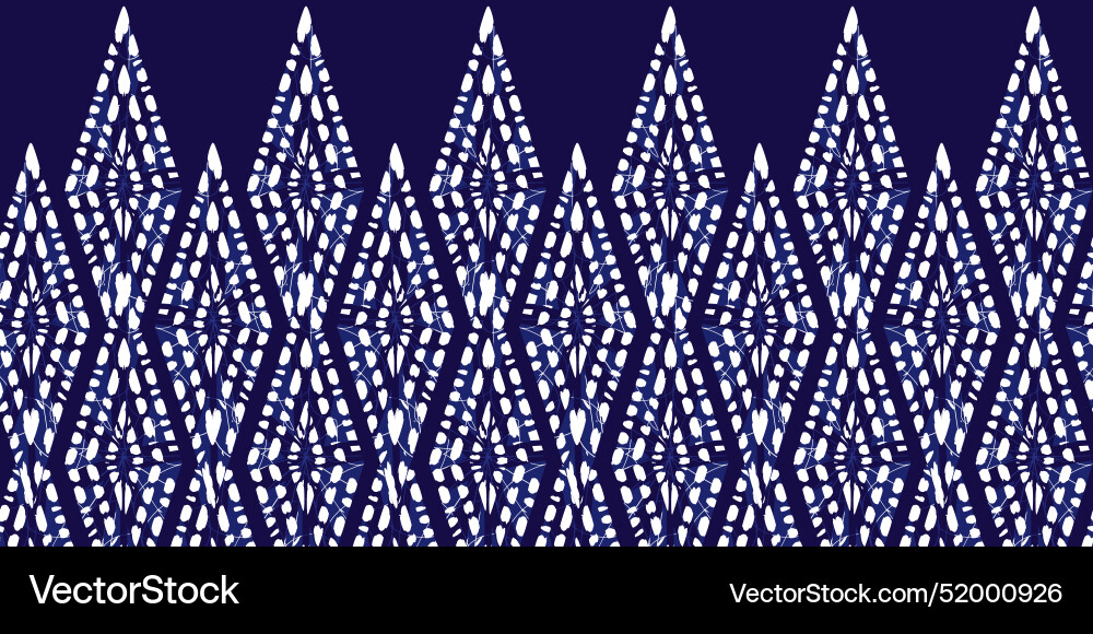 Blue shibori monochrome pointy vertical Royalty Free Vector