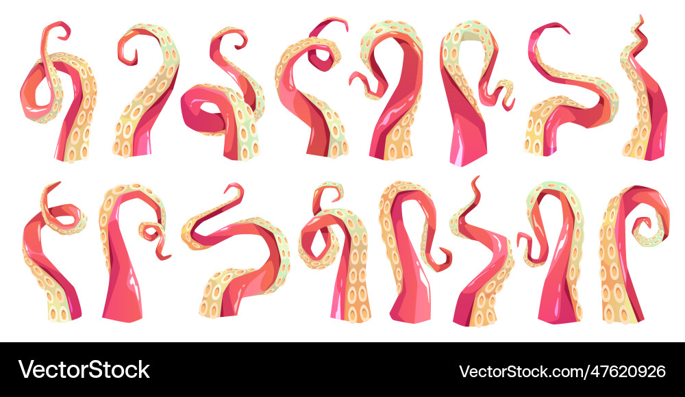 Cartoon octopus tentacles monster legs Royalty Free Vector