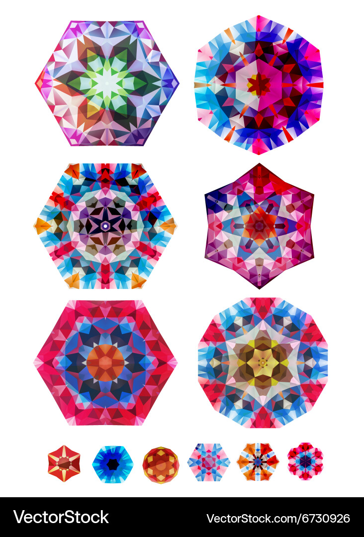 Colorful polygon geometric shapes for your design Vector Image