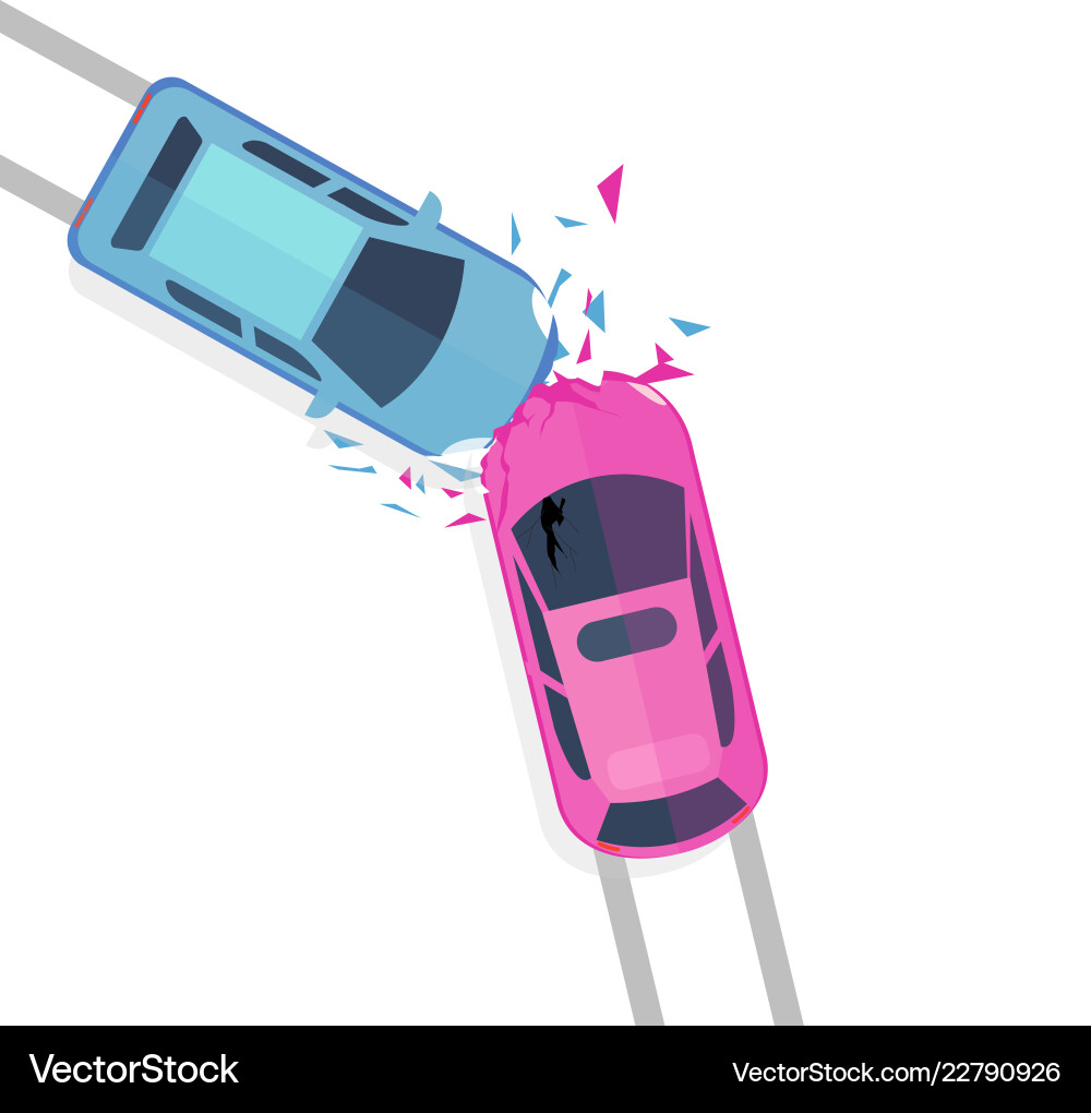 Concept of car accident top Royalty Free Vector Image