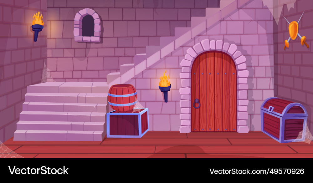 Dark Medieval Dungeon Royalty Free Vector Image