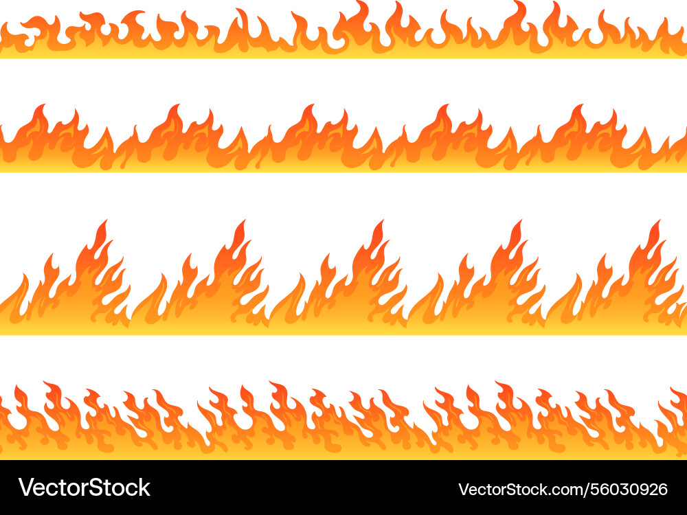Fire border pattern flame ornamental line hell Vector Image