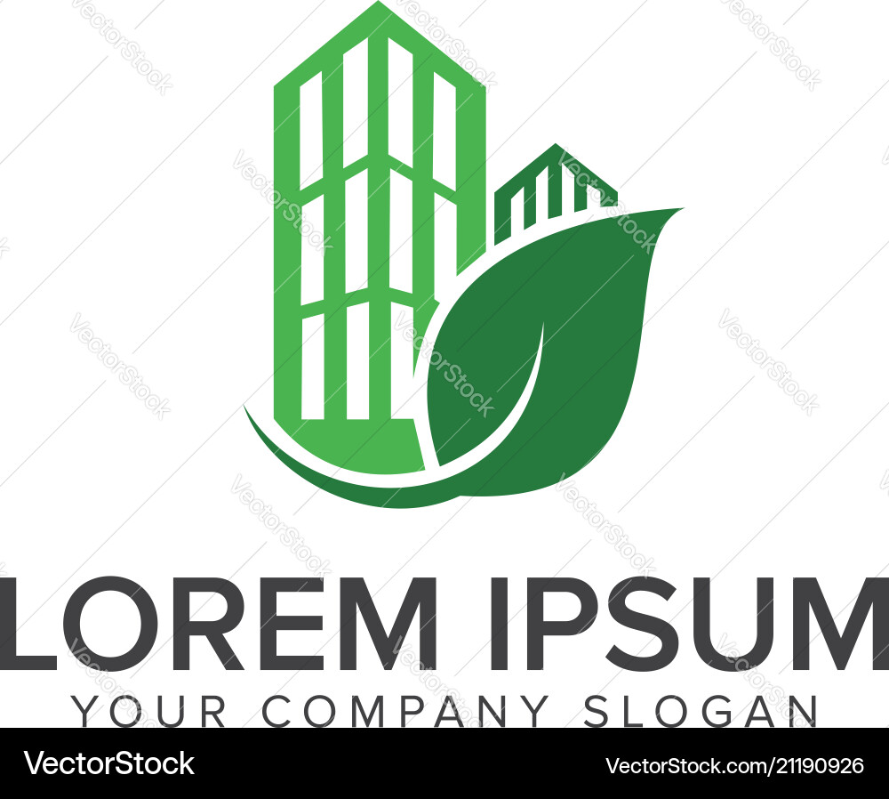 Green Building Logo Template Royalty Free Vector Image