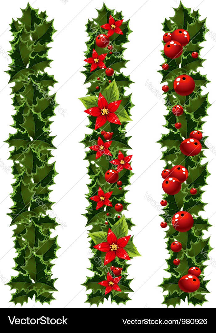 Green christmas garlands Royalty Free Vector Image